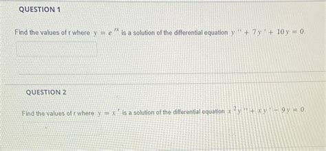 solved find the values of r where y erx is a solution of the