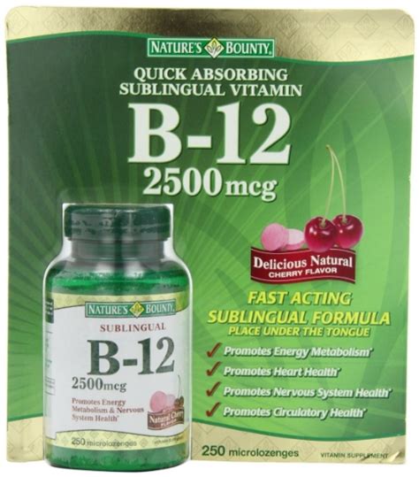 Usa Natures Bounty B 12 2500 Mcg 250 Microlozenges