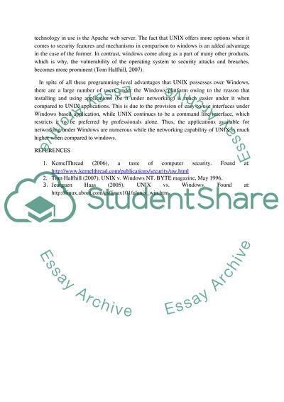 Unix Vs Windows Essay Example Topics And Well Written Essays Words