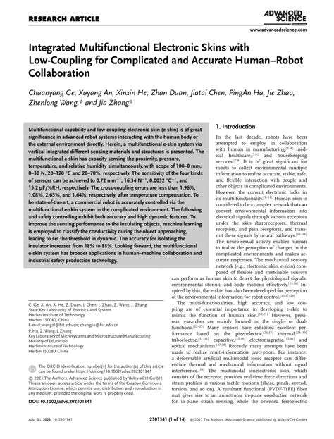 Pdf Integrated Multifunctional Electronic Skins With Low‐coupling For