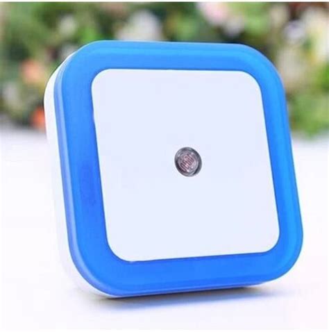 Night Lamp Sensor Abs Material 6 5x6 5x5 Cm Blue Color Energy Efficient Led Automatic