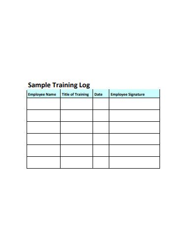 Training Log Templates In Pdf