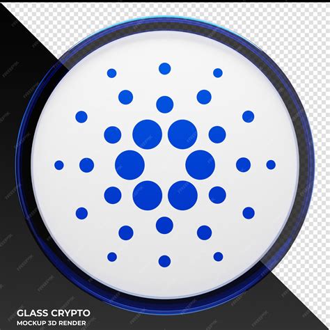 premium psd cardano ada glass crypto coin 3d illustration