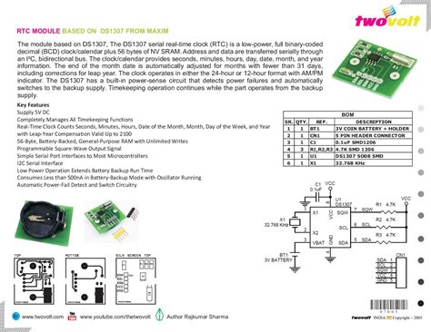 RTC DS1307 MODULE SMD RTC MODULE Electronics Lab Com