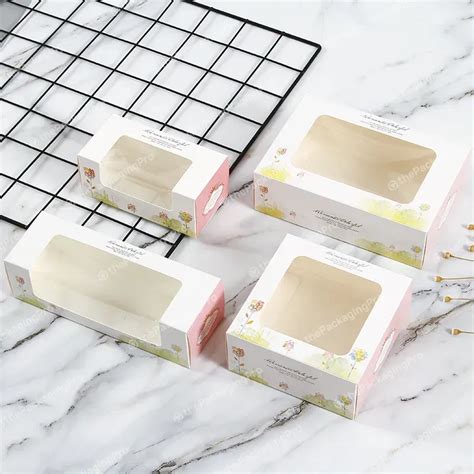 Design Logo Charcuterie Food Donut Boxes Printed Bio Degradable Pink