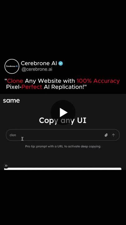 Webcloning Aiwebclone Samedev Nocode Webdesign Ai Automation Cerebroneai