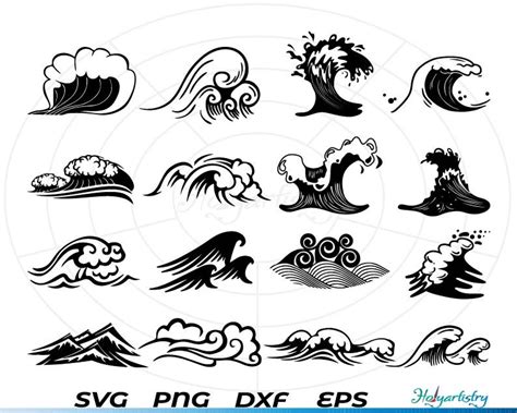Wave Svg Wave Vector Silhouette Cricut File Clipart Cuttable