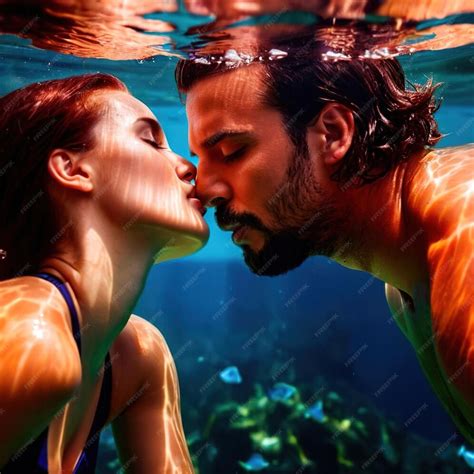 Premium Photo Man And Woman Kissing Underwater Romantic Love