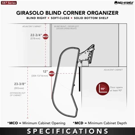 Rev A Shelf Girasolo 2 Tier Left Door Blind Corner Optimizer 12in Chrome Maple Advanced