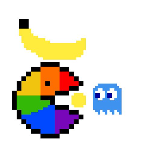 Pixilart Pac Man And Banana By Burgerbuttface