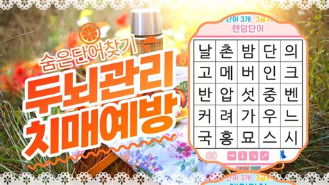 두뇌 나이를 젊게 만드는 퀴즈 숨은단어찾기 치매예방 퀴즈 초성퀴즈 단어퀴즈 두뇌운동 뇌건강 치매테스트 기억력 집중력 강화 재밌는 퀴즈 Youtube