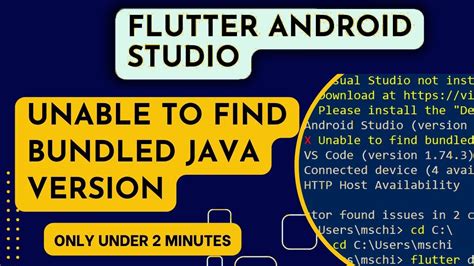 Unable to find bundled Java version for Android Studio On Flutter (SOLVED) | Web Tech - YouTube