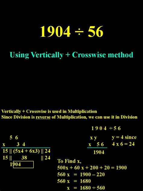 Vertically And Crosswise Applied To Division Pdf
