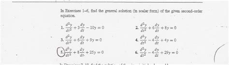 solved in exercises 1 6 find the general solution in scalar