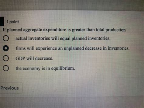 Solved 1 Point If Planned Aggregate Expenditure Is Greater
