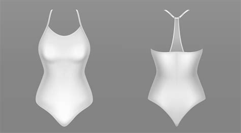 One Piece Woman Swimsuit Front And Back View Stock Illustration