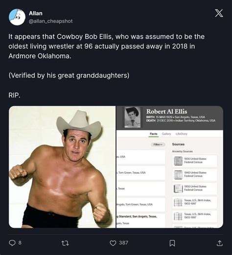 The Man Considered To Be The Oldest Living Wrestler Actually Died Seven