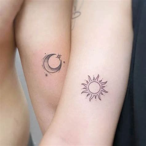 Minimalist Sun And Moon Tattoos Sun Moon And Stars Tattoo In Nepal