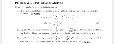 Solved Problem DT Performance AnalysisPlease Check Chegg