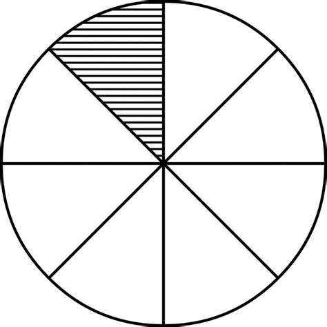 Fraction Pie Divided Into Eighths Clipart Etc