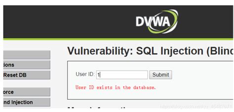 Dvwa Sql盲注low级user Id Exists In The Database Csdn博客