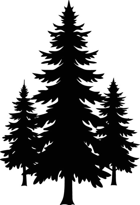 A Black And White Silhouette Of A Pine Tree 43346153 Vector Art At Vecteezy