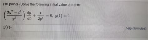 Solved 10 Points Solve The Following Initial Value