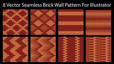 36 Seamless Vector Brick Wall Patterns Printable Brick Wall Papers In Illustrator Youtube