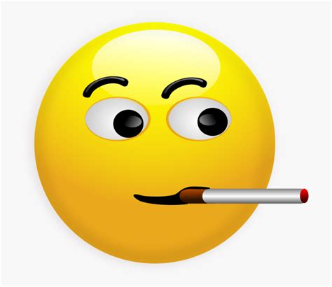 Smoking Smiley Svg Clip Arts Emoji Smoking A Cigarette Free