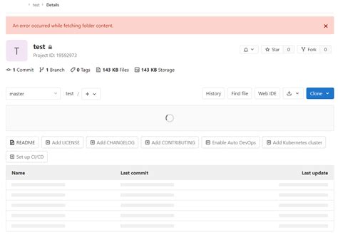 An Error Occurred While Fetching Folder Content How To Use Gitlab