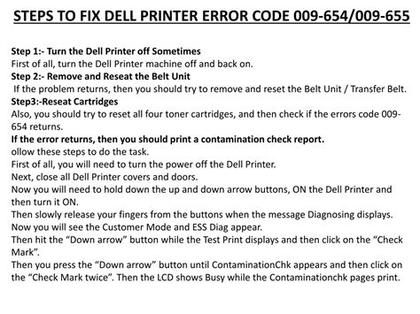 PPT Dell Printer Error Code 009 654 PowerPoint Presentation Free Download ID 8395800