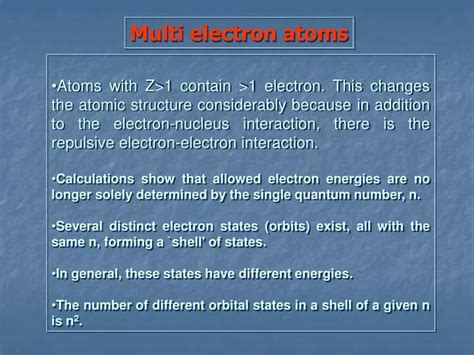 PPT Multi Electron Atoms PowerPoint Presentation Free Download ID
