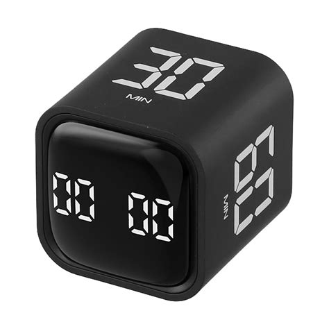 Gravity Sensor Flip Cube Timer Efficient Power Usage Adjustable Volume Black Walmart Com