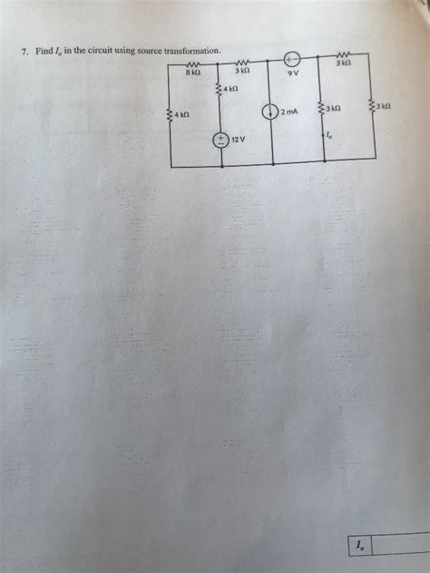 Solved 7 Find I In The Circuit Using Source