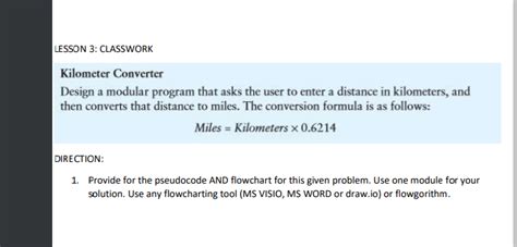 Solved Kilometer Converter Design A Modular Program That