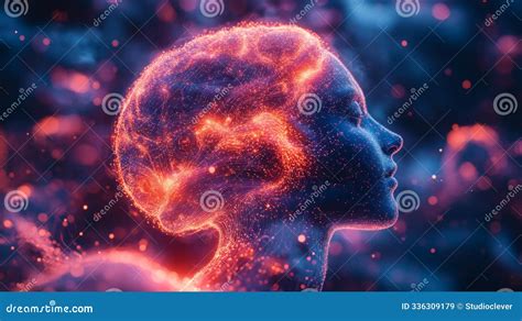 Digital Brain with Neural Networks Generative AI Stock Illustration ...
