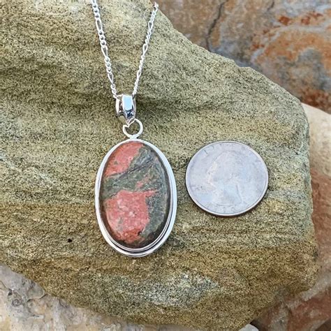 Sterling Unakite Oval Pendant Gle Good Living Essentials