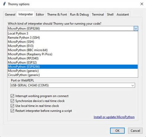 Micropython With Esp8266 And Esp32 Flashing Firmware And Using Thonny