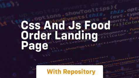 Css And Js Food Order Landing Page Youtube