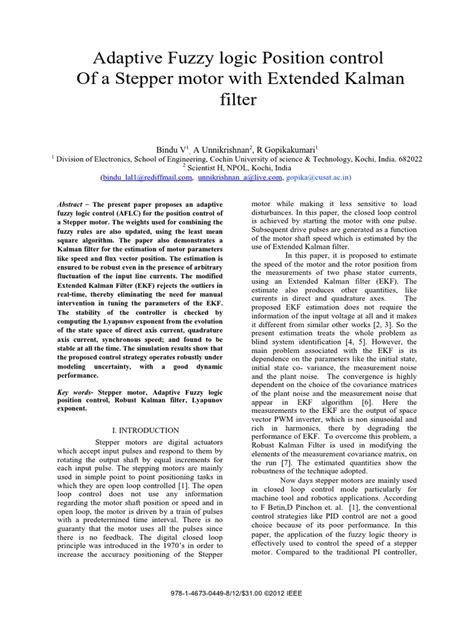 adaptive fuzzy logic position control pdf kalman filter systems