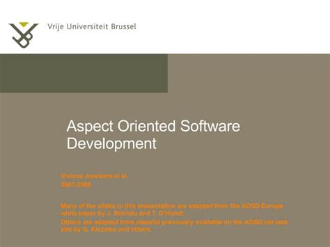 Aspect Oriented Software Development Pdf