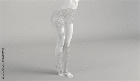 Abstract Voronoi Based Human Figure Concept 3d Illustration Of A Human Body Constructing From