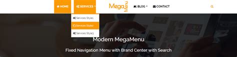Modern Megamenu Bootstrap Responsive Mega Menu By Mgscoder CodeCanyon