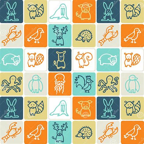 Animals Checked Pattern Stock Vector Illustration Of Funny 3343476 Animals Checked Pattern Stock Vector Illustration Of Funny 3343476