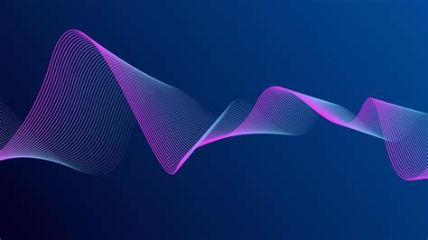 Abstract Glowing Wave Lines On Dark Blue Background Dynamic Wave Pattern Modern Flowing Wavy