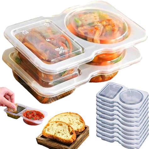 Double Compartment Condiment Containersdouble Compartment