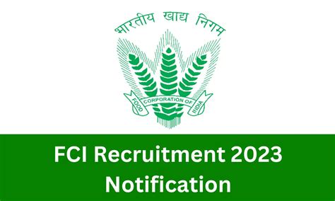 Fci Recruitment 2023 Notification Pdf
