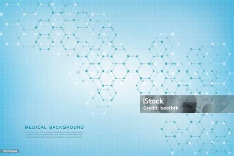 육각형와 기하학적 추상 배경입니다 분자 구조 및 통신 과학 기술 및 의료 개념 벡터 일러스트 레이 션 0명에 대한 스톡 벡터 아트 및 기타 이미지 Istock