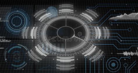 animation of interface with round scanner microprocessor connections