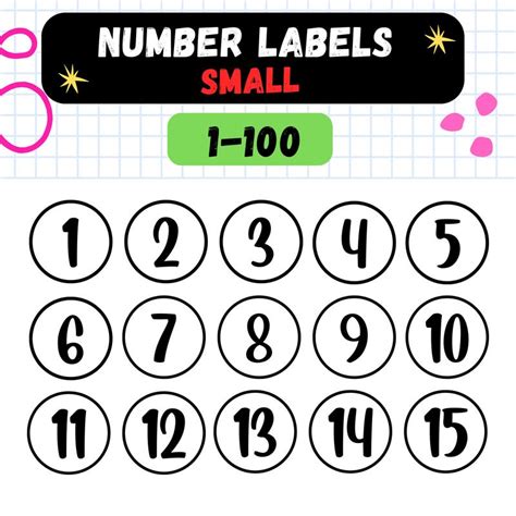 Number Label Printable Etsy
